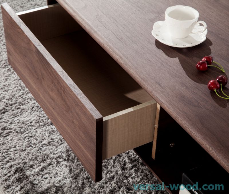 Namještaj u boji oraha u dekoraciji spavaće sobe, kuhinje i dnevnog ...