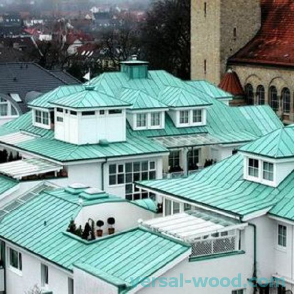 Bakreni lim u krovu: ugradnja, popravak, ugradnja bakrenog krovišta ...