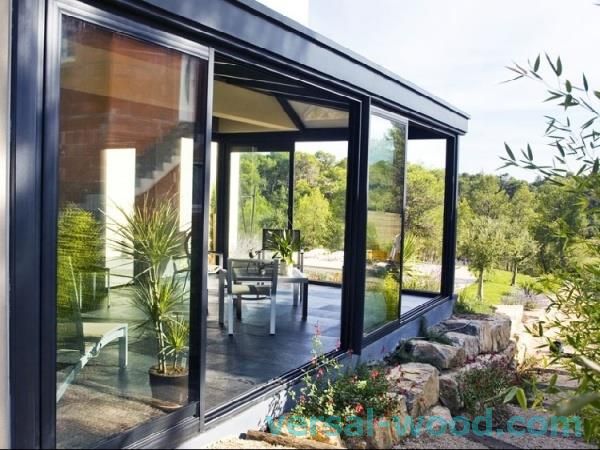 Veranda od stakla pričvršćena za kuću: primjeri dizajna i unutrašnjosti ...